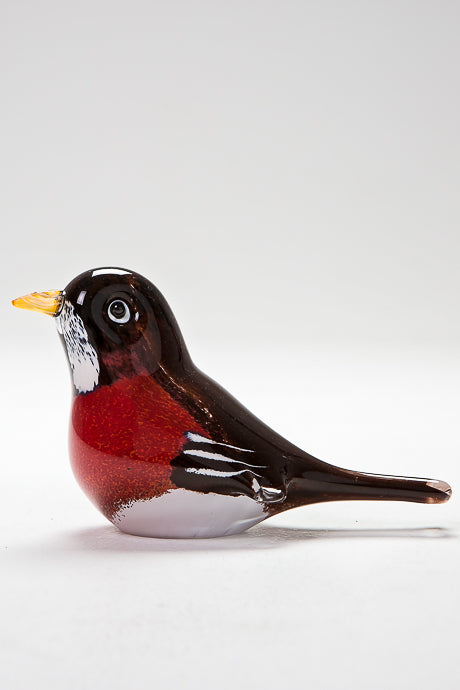 Hand crafted American Robin by Langham Glass, Norfolk